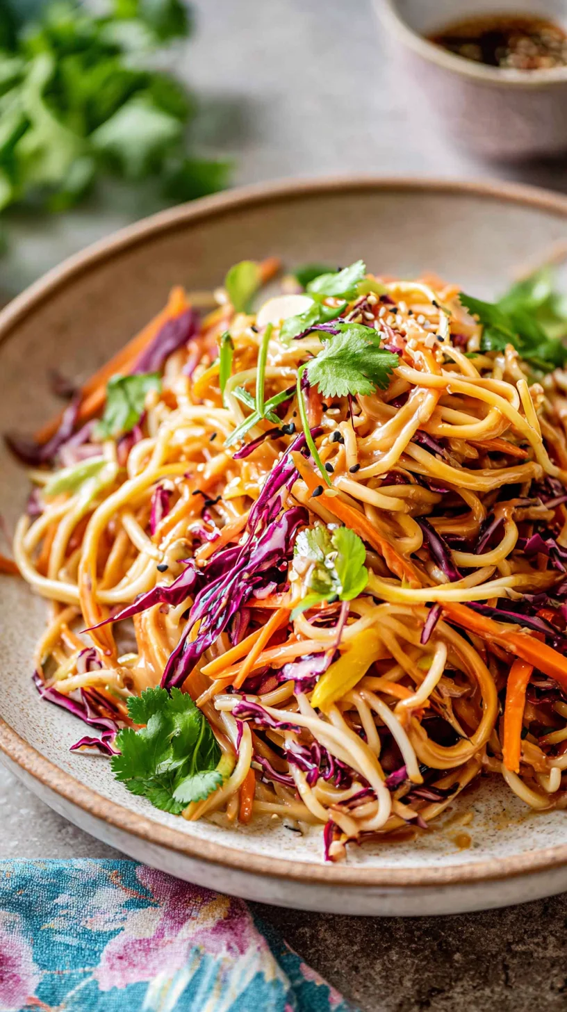 Asian Noodle Salad in Peanut Dressing | Simple Tasty Recipes