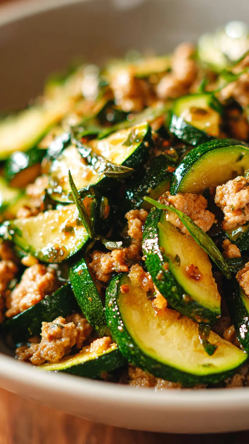 15 Minute Low Calorie Zucchini and Turkey Skillet