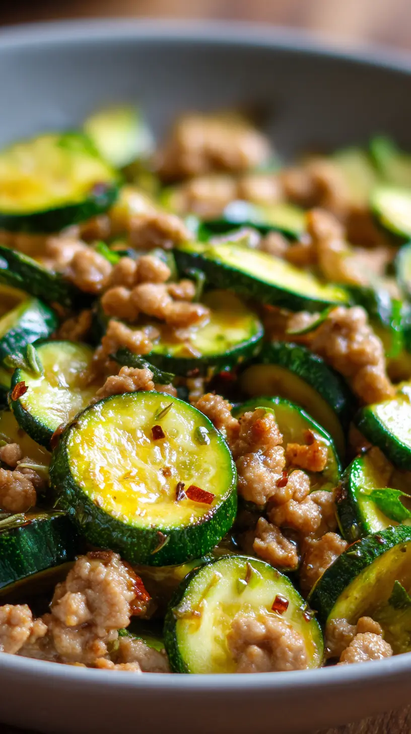 15 Minute Low Calorie Zucchini and Turkey Skillet