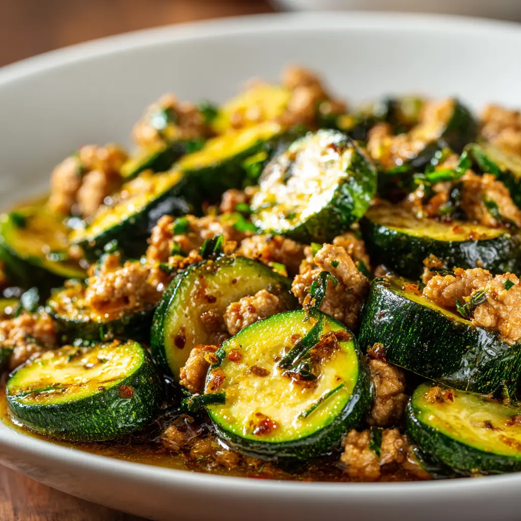 15 Minute Low Calorie Zucchini and Turkey Skillet