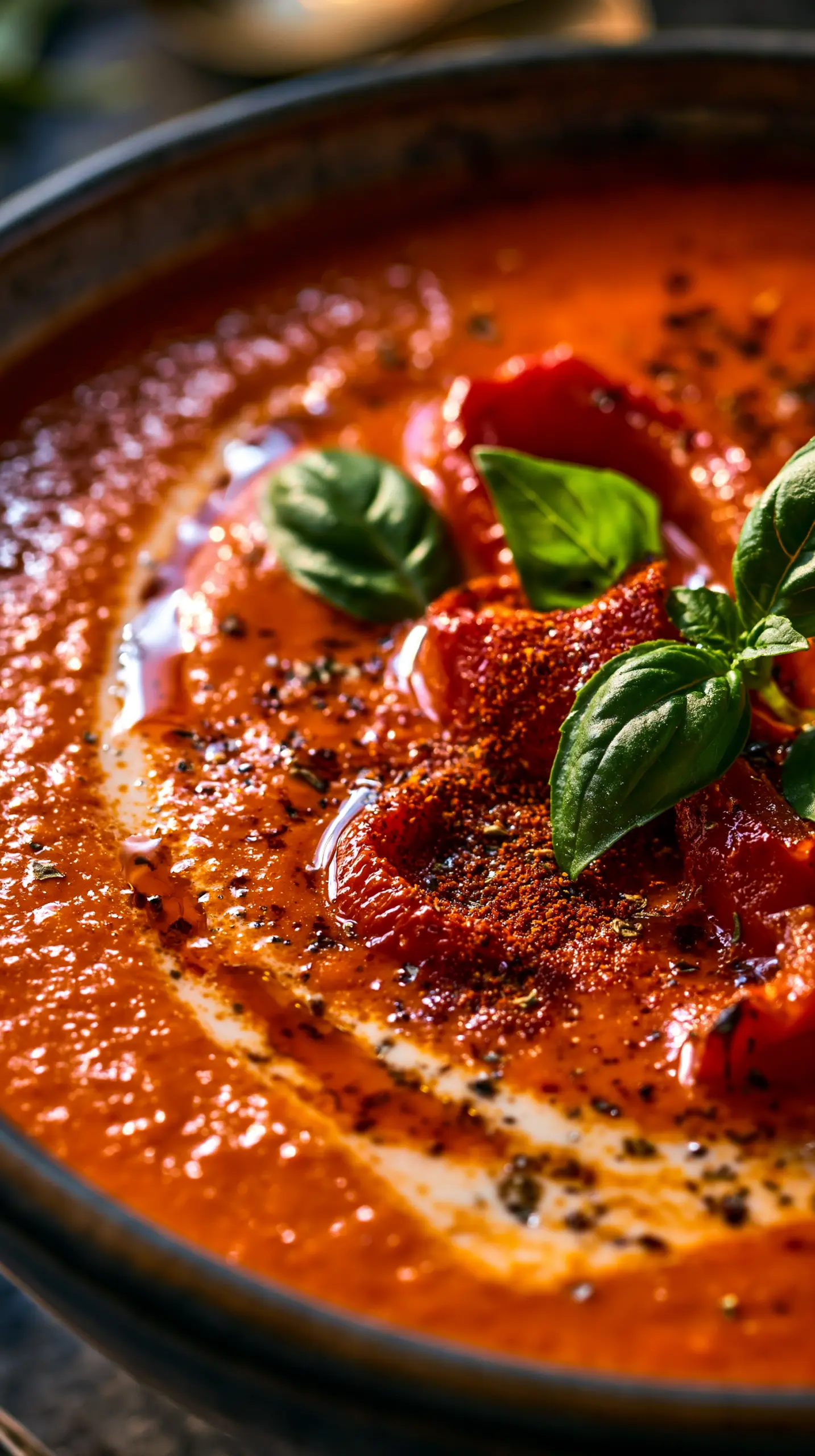 15-Minute Low Calorie Roasted Red Pepper Blender Soup