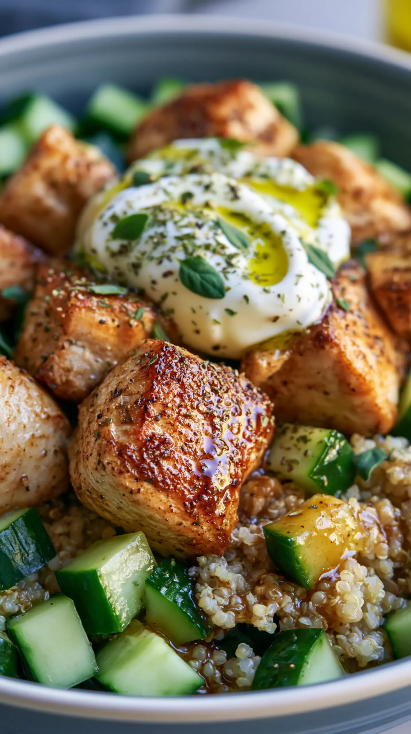 20-Minute High Protein Greek Chicken Breakfast Bowls