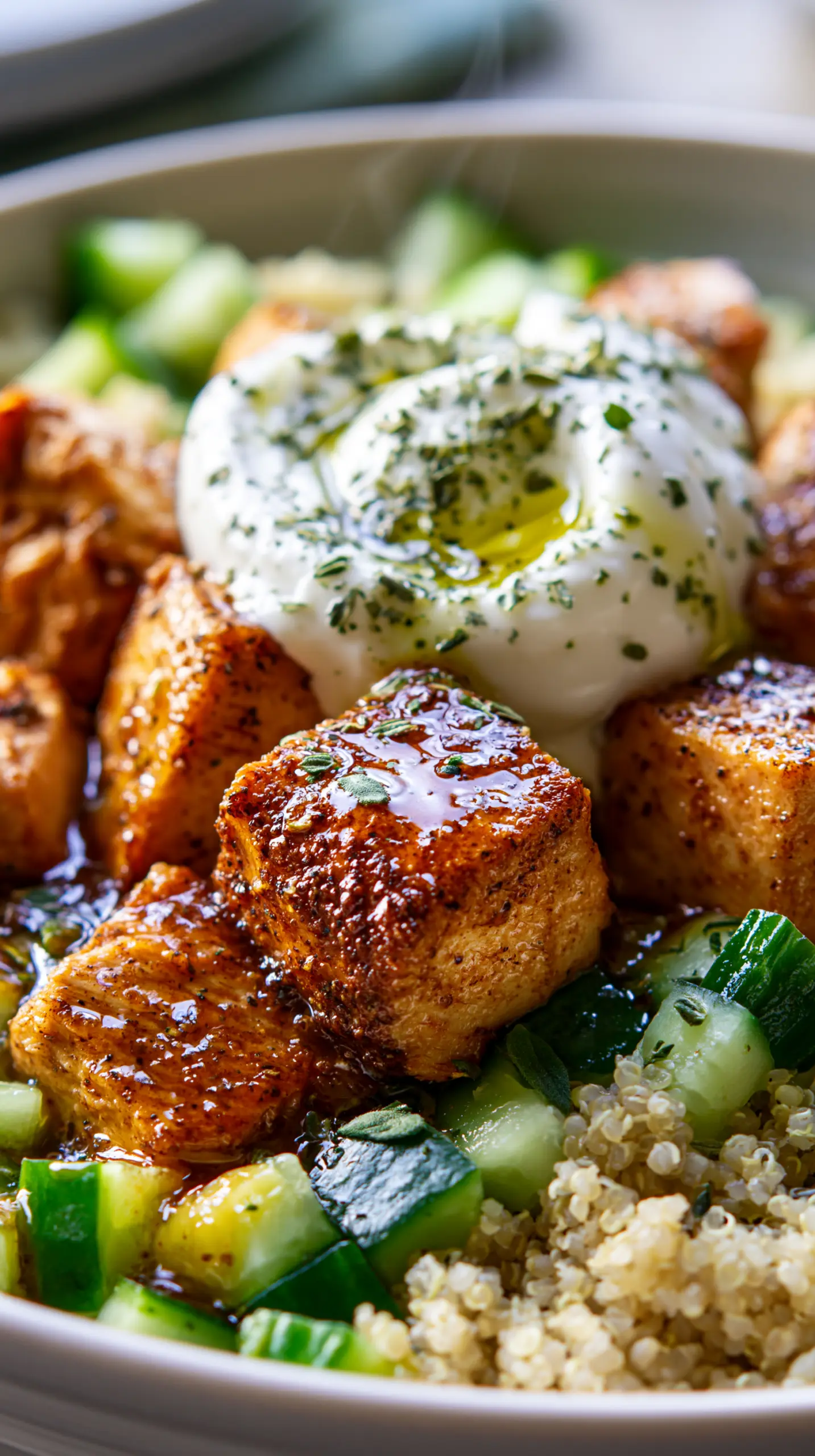 20-Minute High Protein Greek Chicken Breakfast Bowls