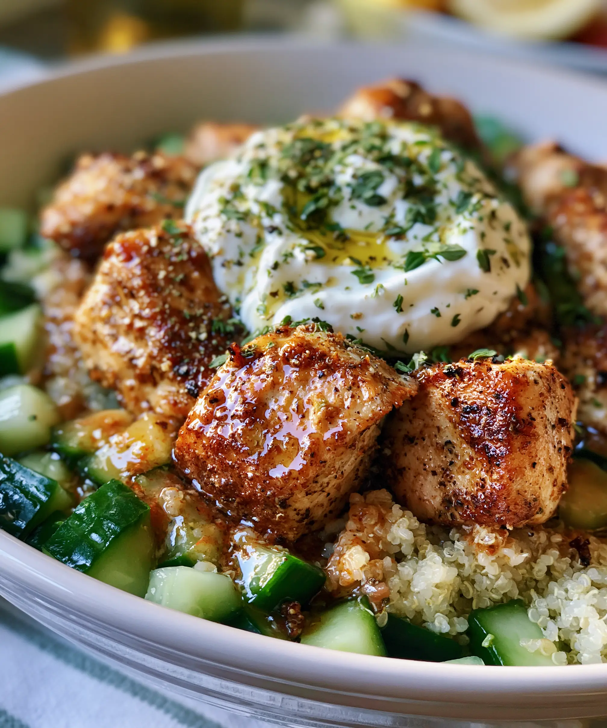 20-Minute High Protein Greek Chicken Breakfast Bowls