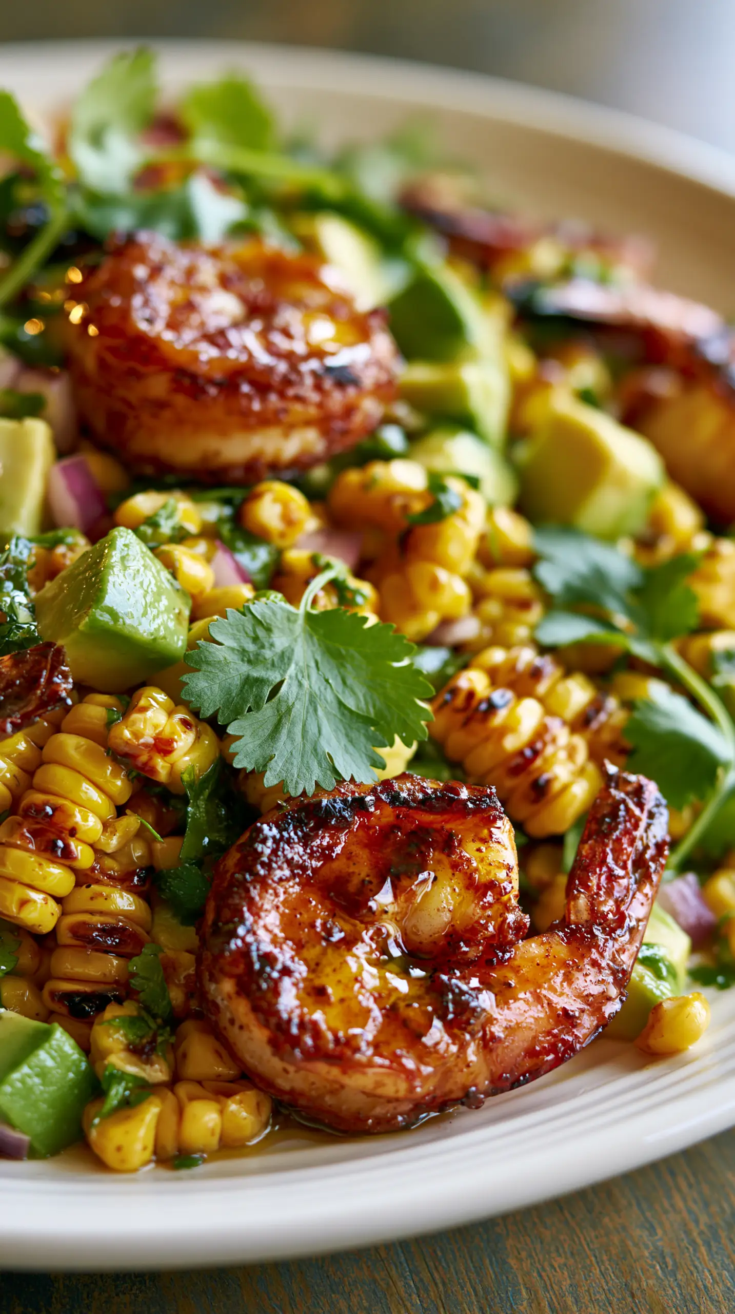 Avocado Corn Salad with Grilled Shrimp | Easy 20-Min Recipe