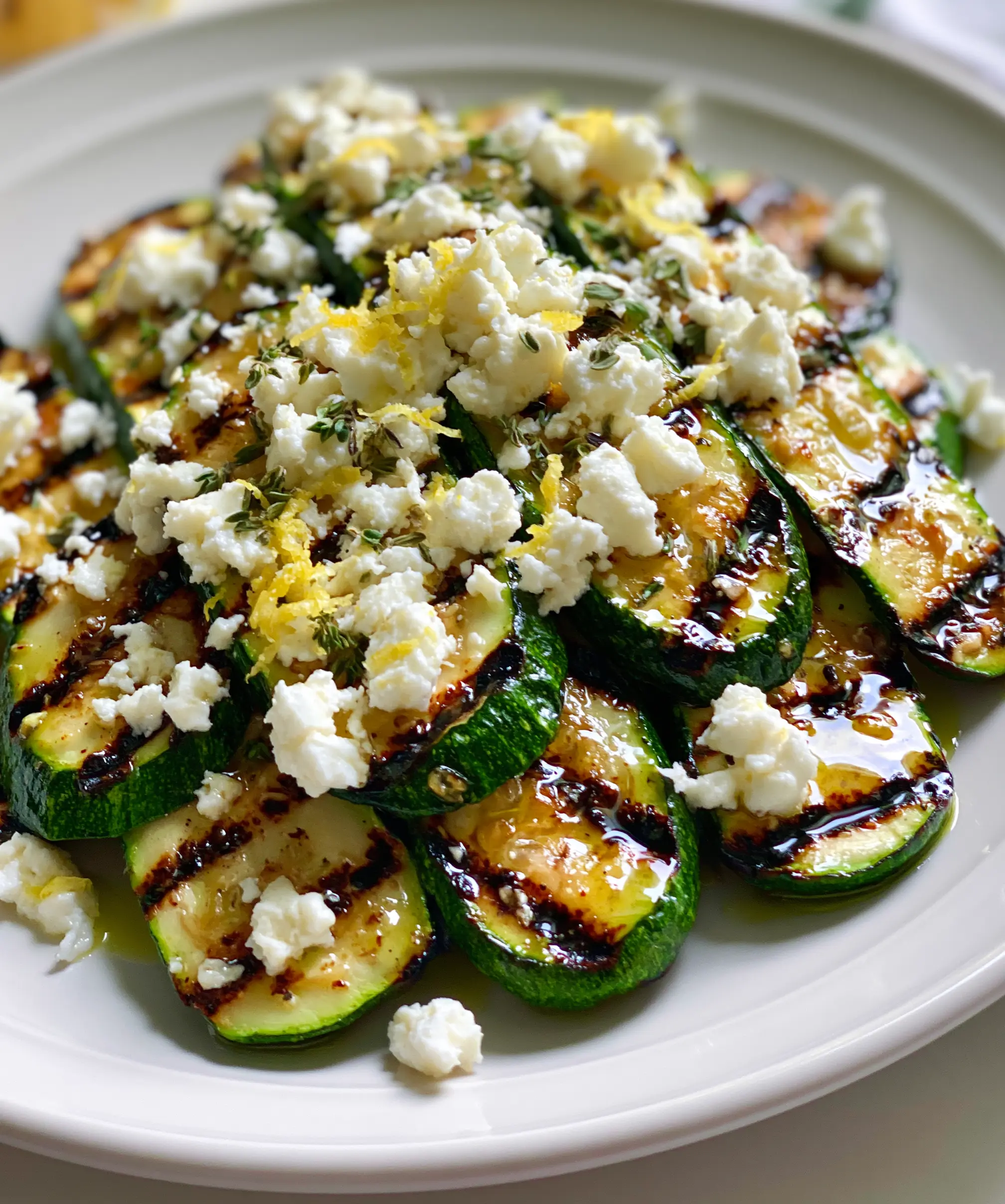 Easy Grilled Zucchini with Lemon and Feta | Summer Side Dish